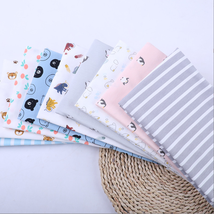 160g cartoon printed spandex jersey cotton knitted jersey baby knitted ...